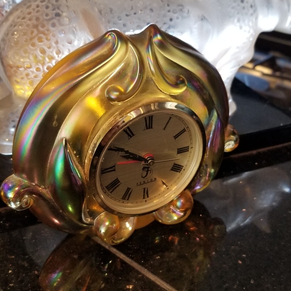 Fenton | Accents | Rare Fenton Iridescent Gold Art Deco Carnival Glass ...